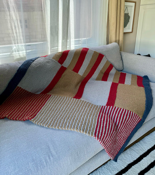 Striped Cashmere Throw pattern – Zoe’s knit studio